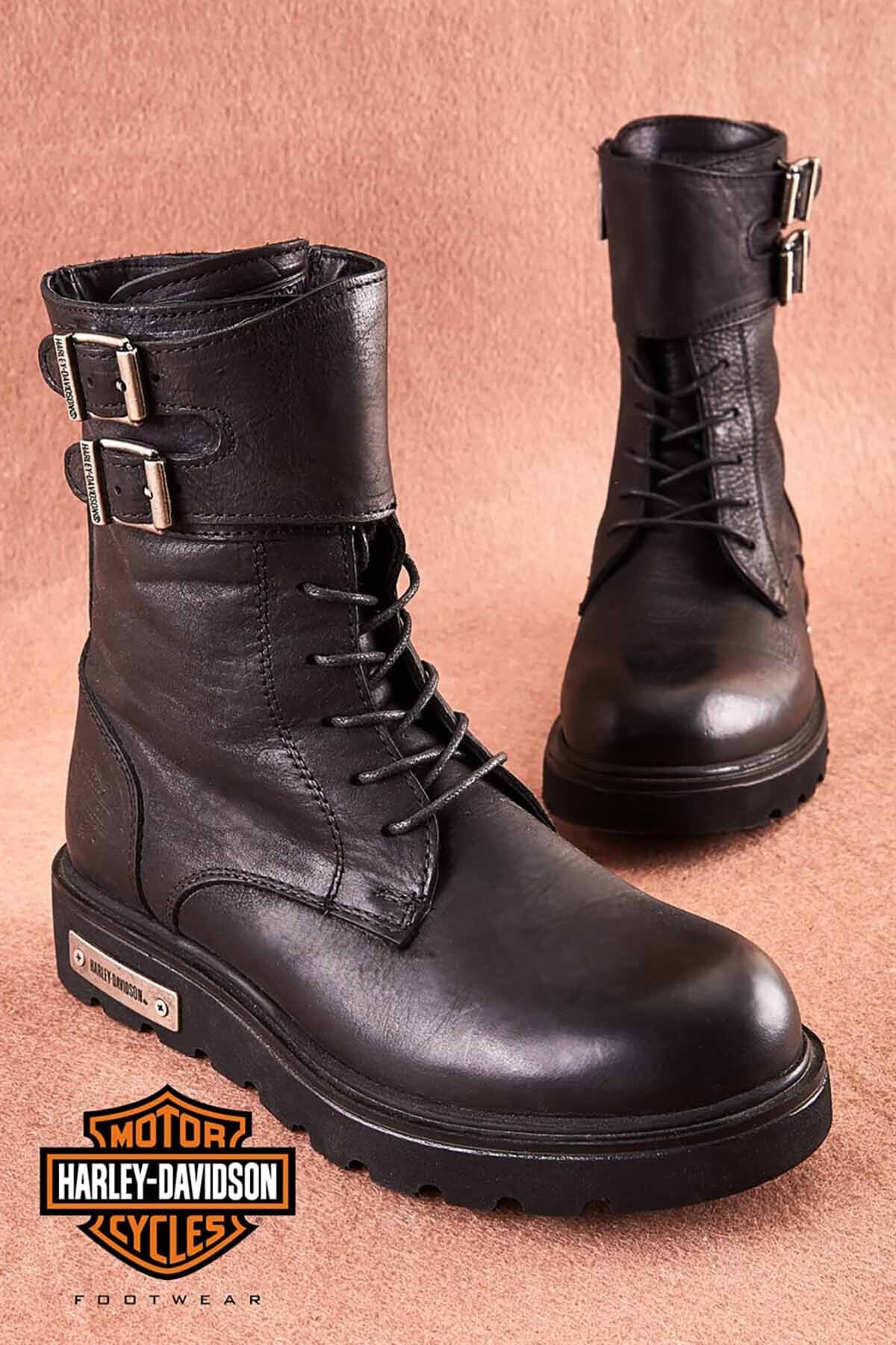 Harley Davidson Aden Black Deri Kadın Bot Harley Davidson Aden Black Deri Kadın Bot