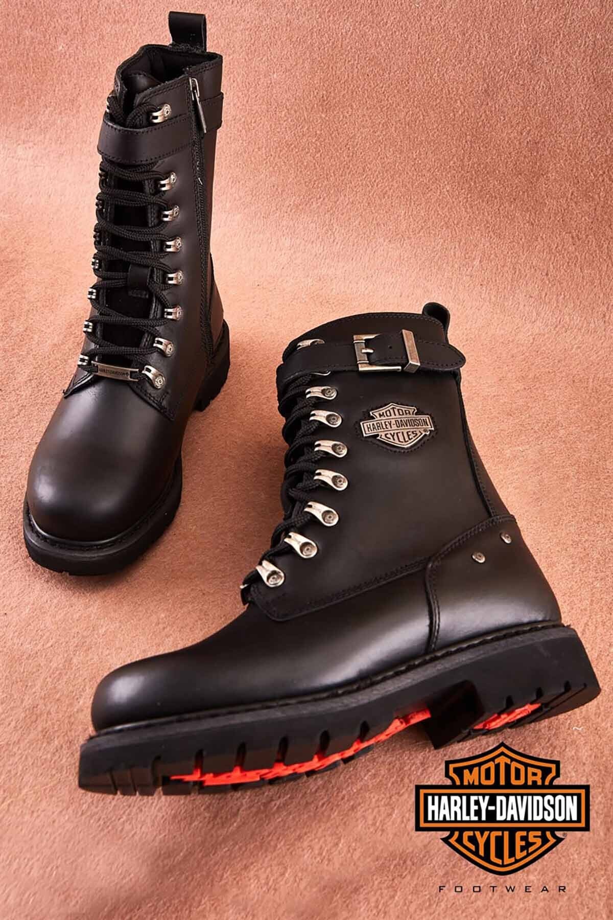 Harley Davidson Gladis Black Deri Kadın Bot Harley Davidson Gladis Black Deri Kadın Bot