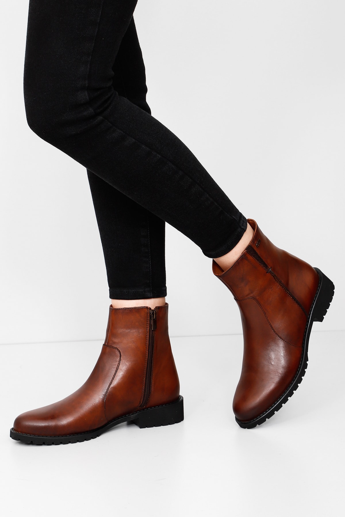 G.Ö.N Kadın Kahverengi Hakiki Deri Bot 47408