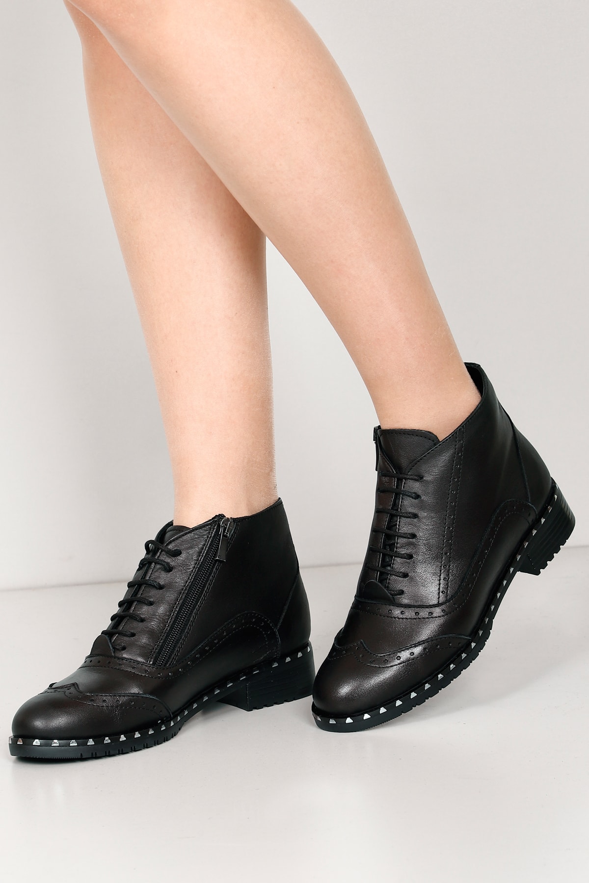 G.Ö.N Kadın Siyah Hakiki Deri Bot 45020