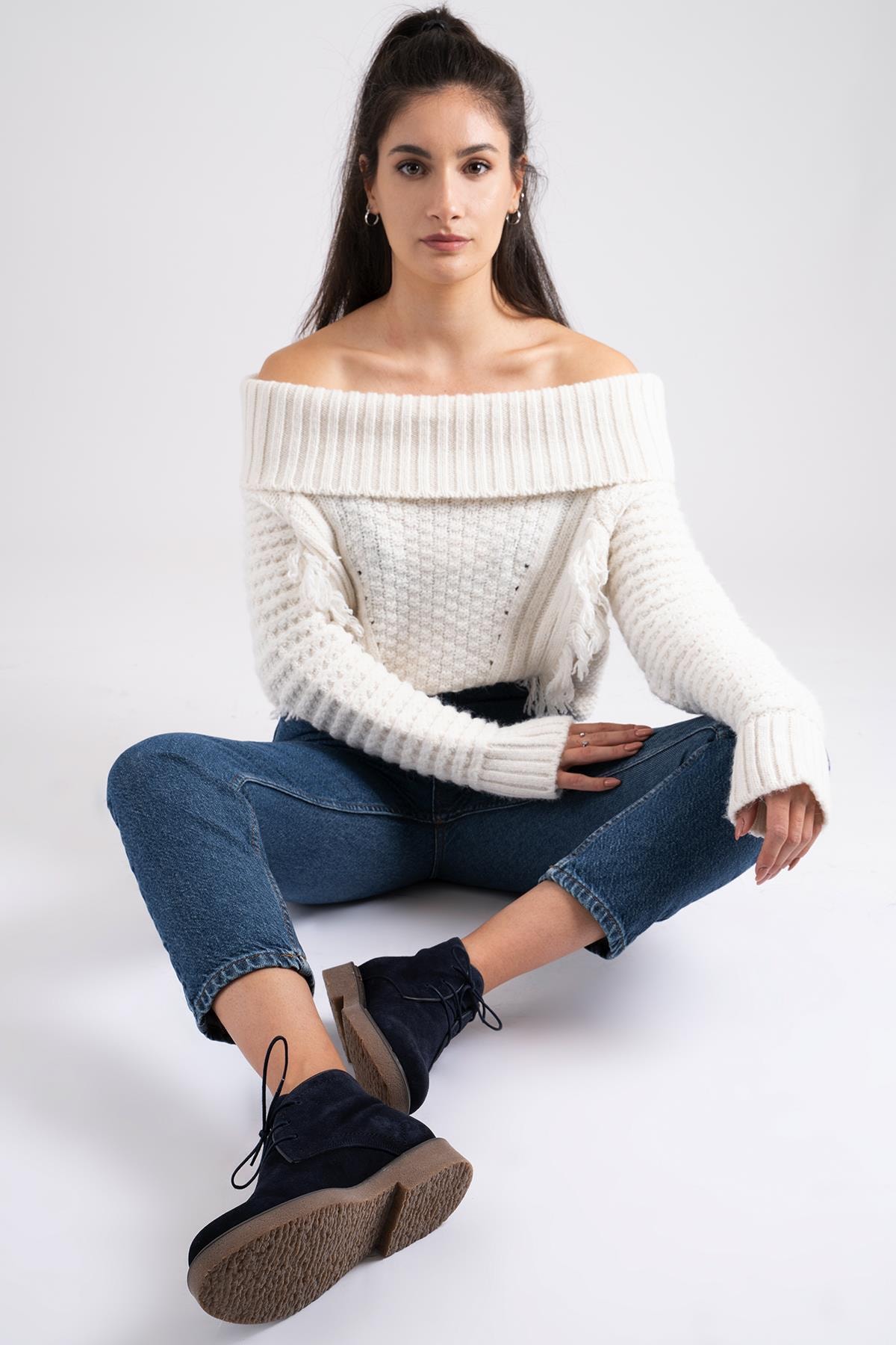 CZ London Kadın Lacivert Hakiki Deri Chukka Bot CZ London Kadın Lacivert Hakiki Deri Chukka Bot