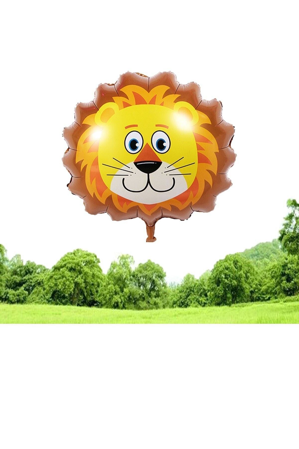 Parti Dolabı Büyük Aslan Kafa 55CM Folyo Balon Safari Tema Hayvan Orman ...