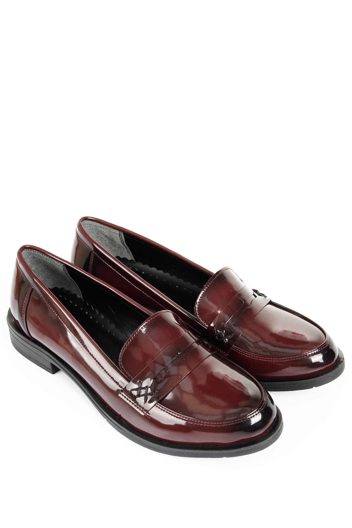 G.Ö.N Kadın Bordo Rugan Casual Ayakkabı 37102