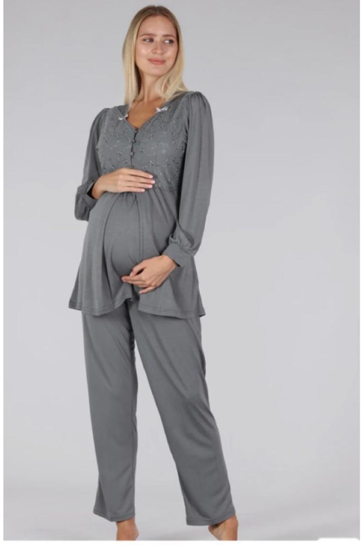 Bone Club 5306 Gri V Yaka Dantelli Lohusa Pijama Tk Fiyatı, Yorumları ...