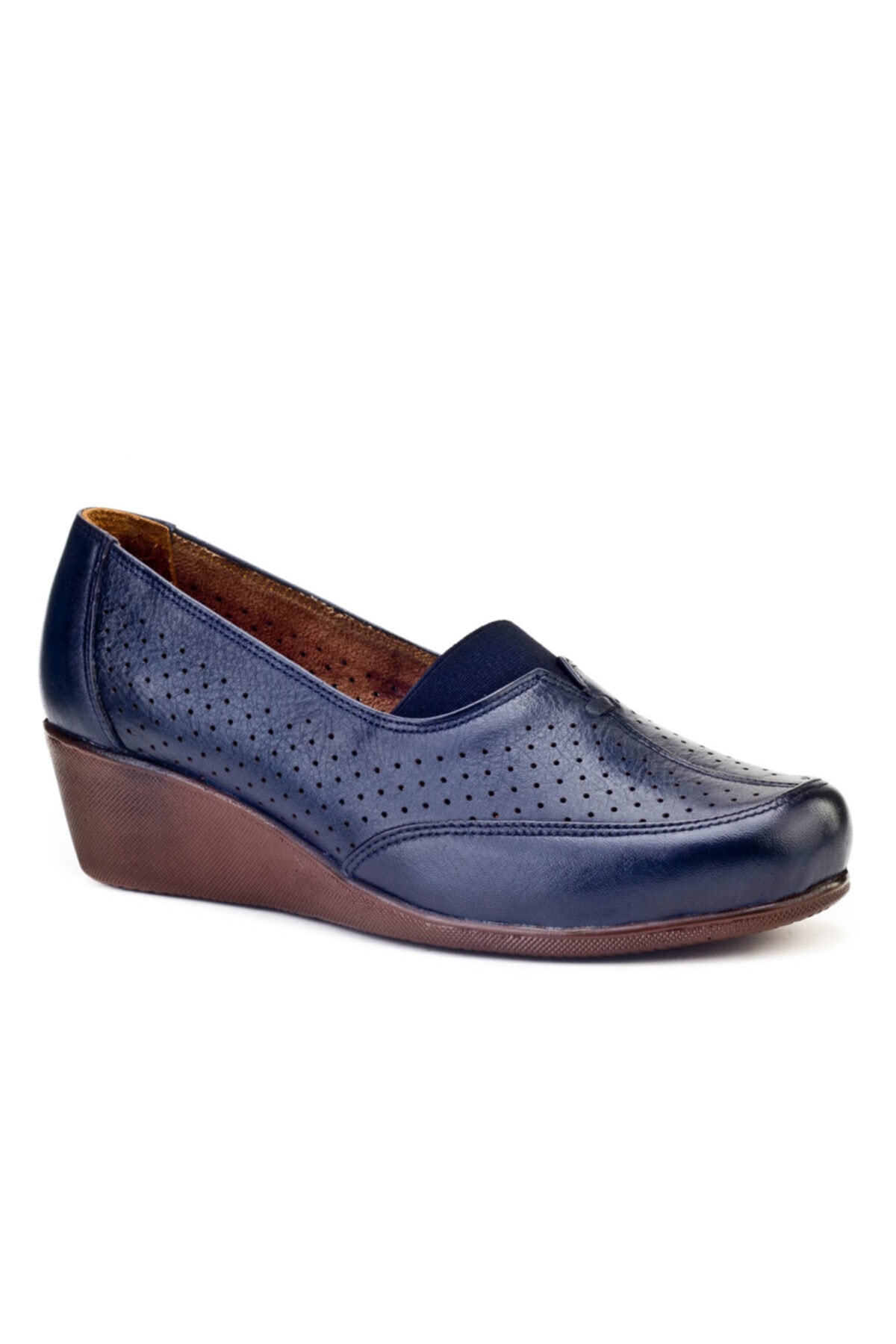 Cabani Kadın Lacivert Hakiki Deri Ayakkabı