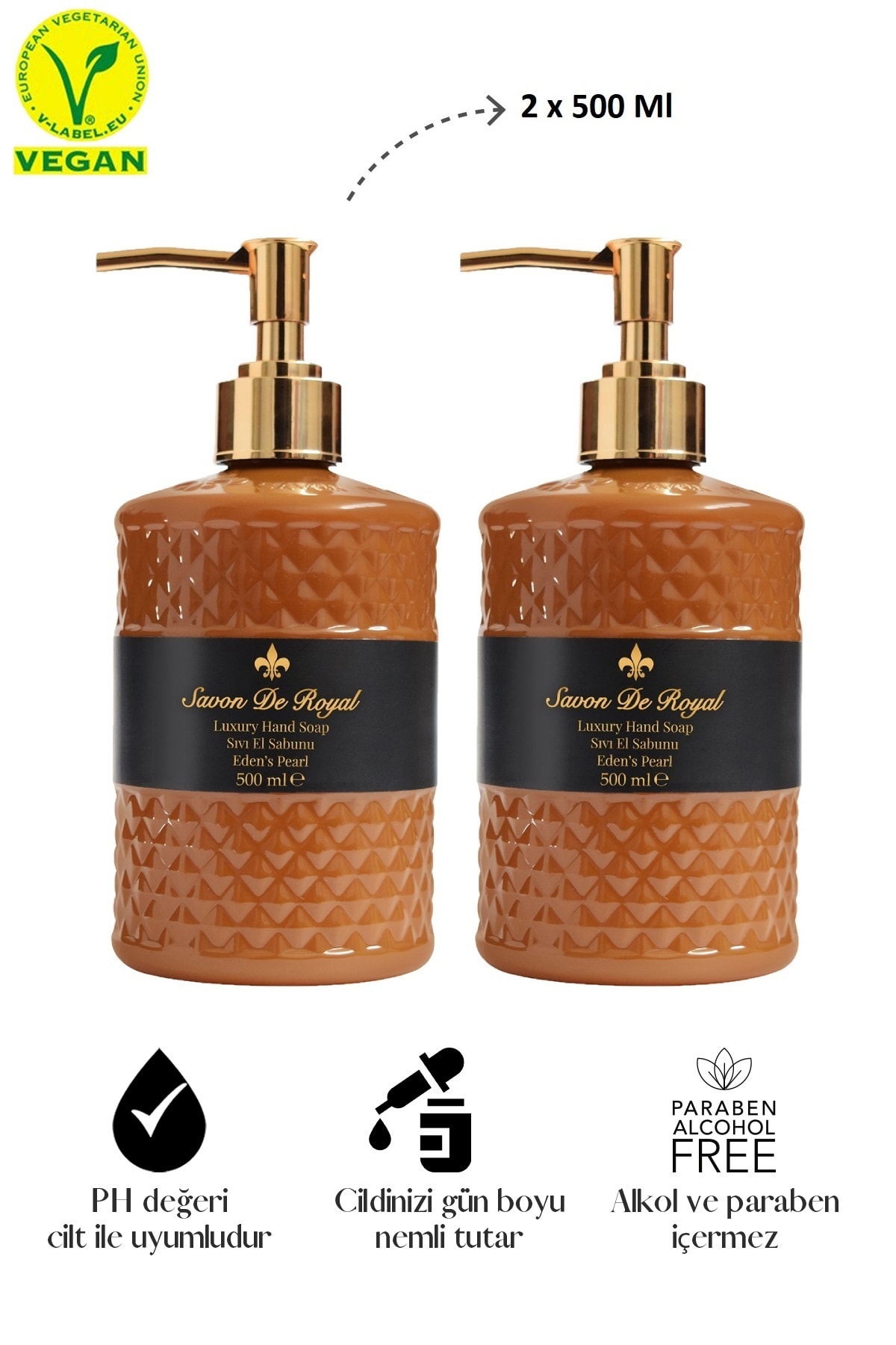 Savon de Royal Luxury Vegan Sıvı Sabun Eden's Pearl 500 ml 2 Adet ...