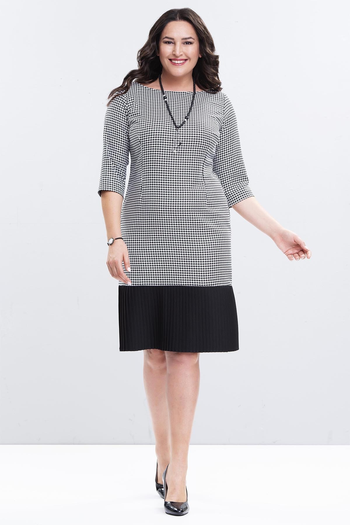 Even Plus Size - Büyük Beden Kadın Giyim Siyah Kazayağı Etek Ucu ...