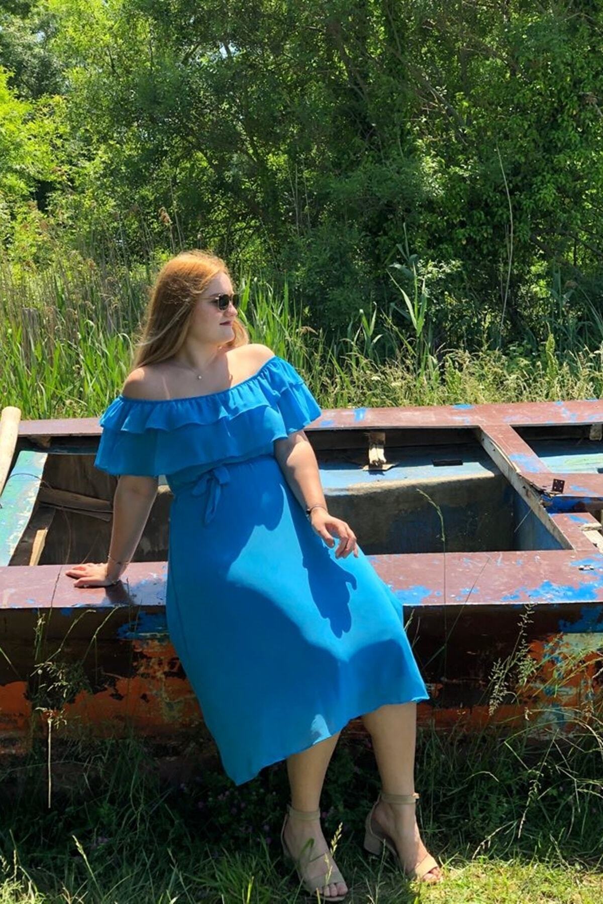 Genel Markalar Carmen Yaka Şifon Elbise Fiyatı, Yorumları - Trendyol