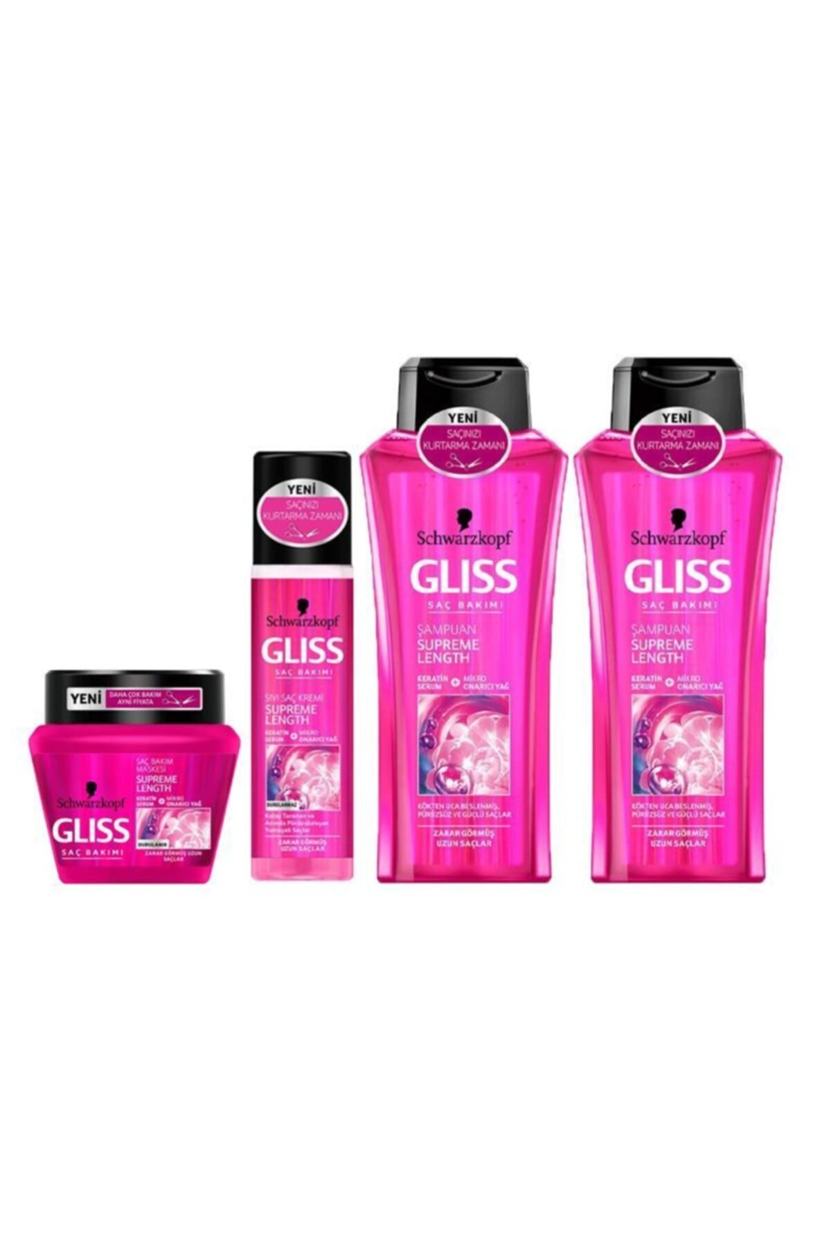 Gliss Glıss Supreme Lenght 4 Lü Set (2 Ad. Şampuan + Maske + Sıvı Saç ...