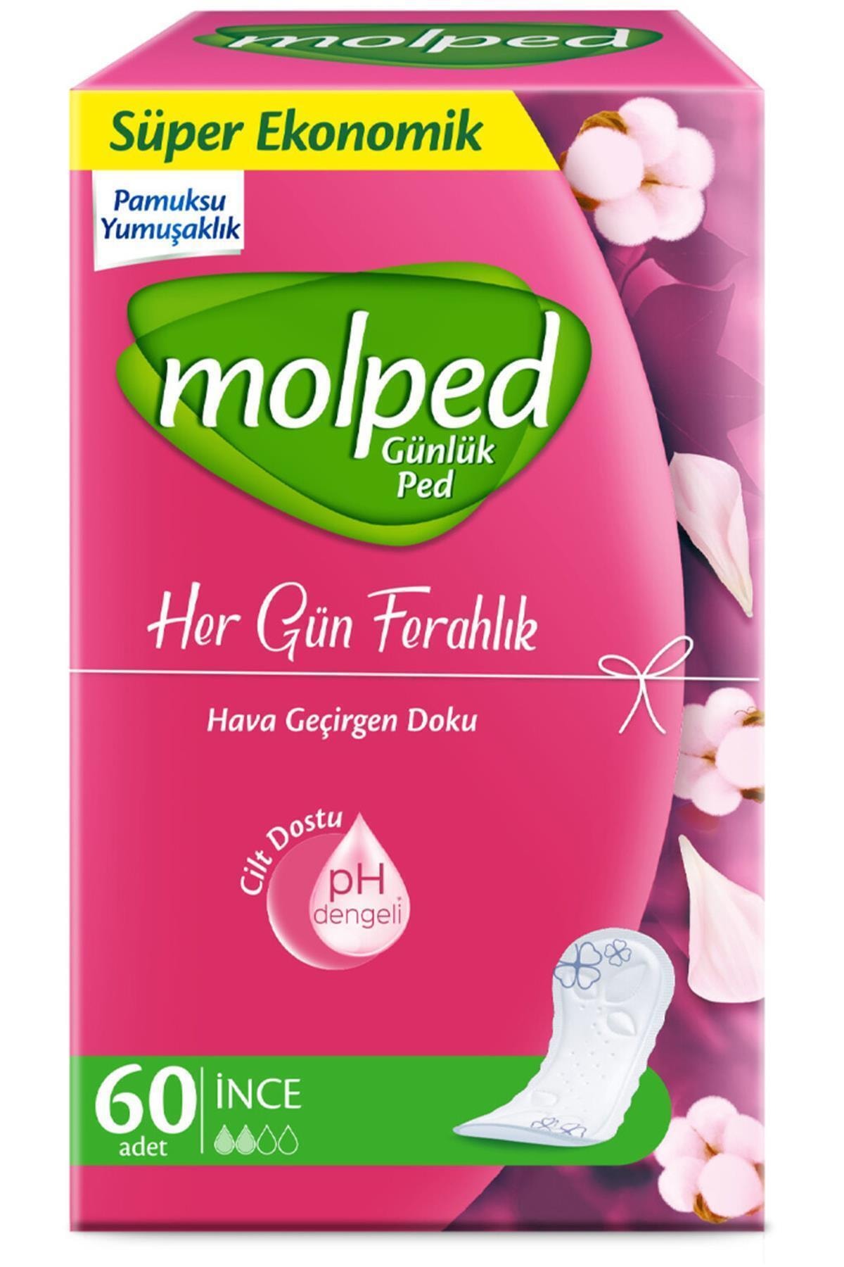 Molped Her Gün Ferahlık Günlük Ped 60'lı Kategori: Hijyenik Ped Fiyatı ...
