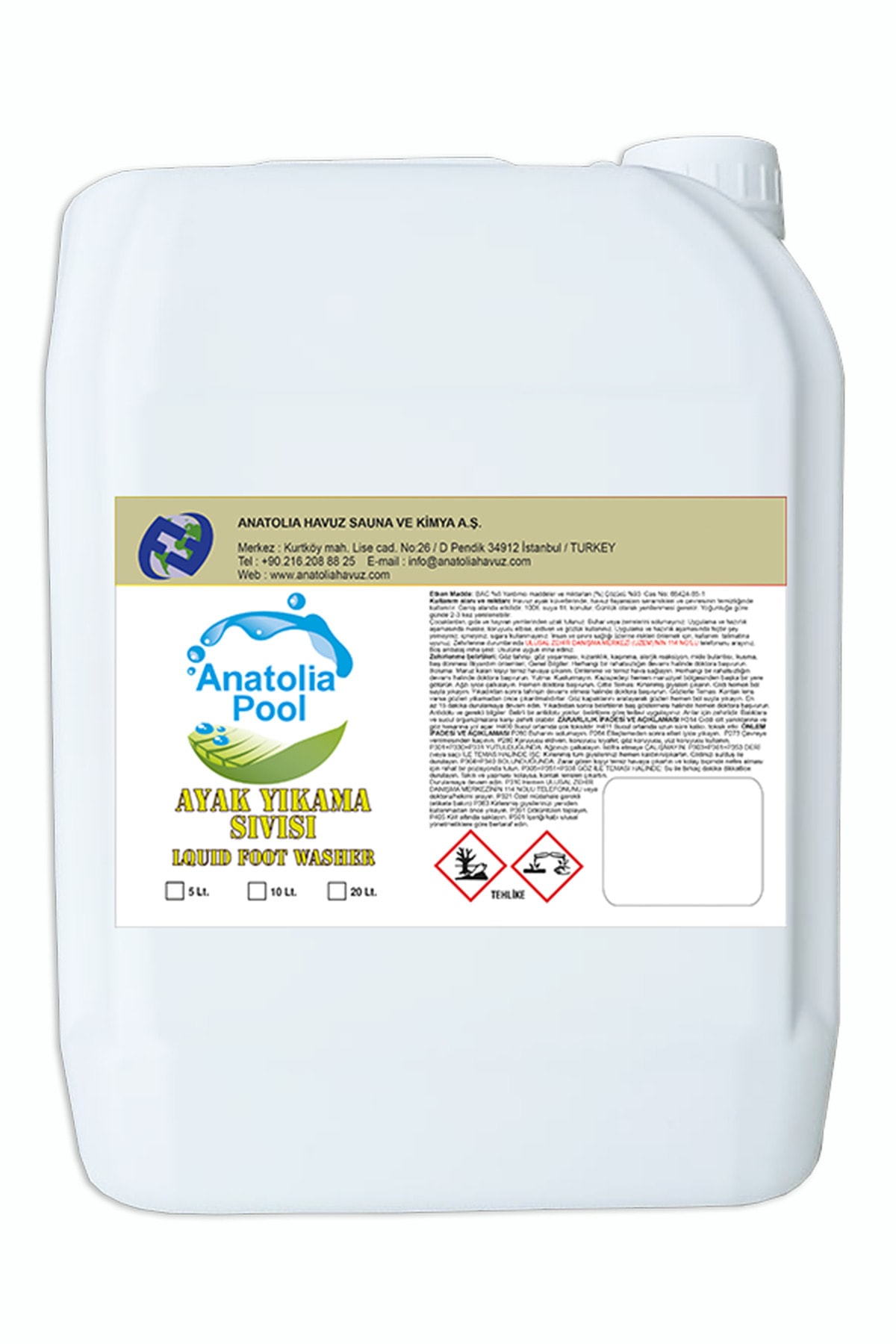 Anatolia Pool Ayak Yıkama Sıvısı 5 lt (Liquid Foot Washer) - Fiyatı ...