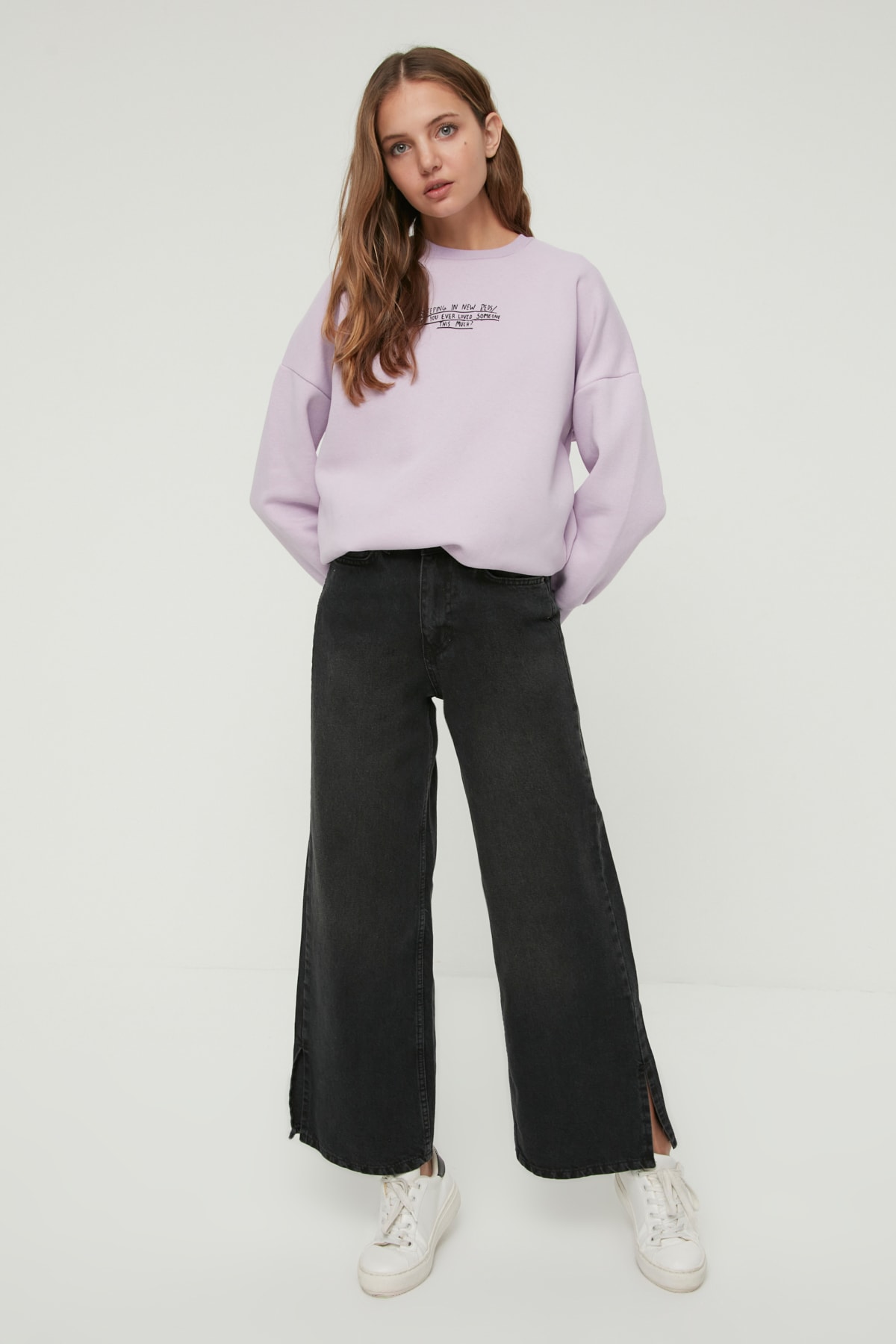 TRENDYOL MODEST Siyah Yüksel Bel Wide Leg Jeans TCTAW22JE1399 Fiyatı ...