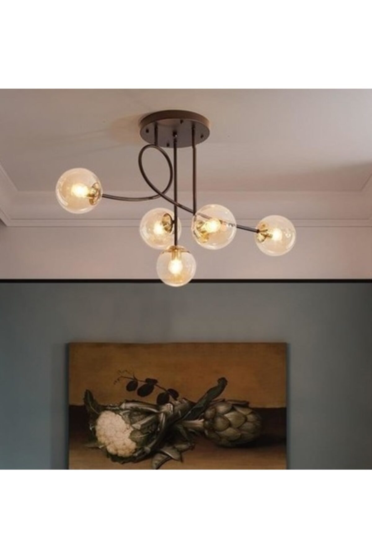 Lambadar Pare Model Modern Spor Siyah 5'lı Glop Bal Camlı Avize Fiyatı ...