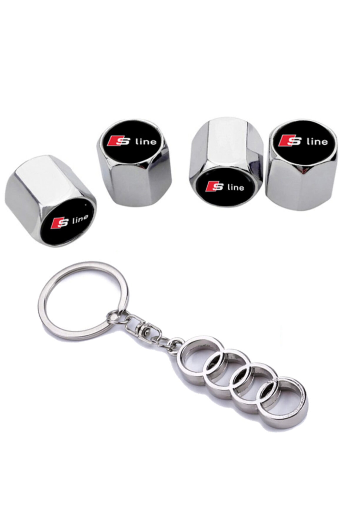 GARDENAUTO Chrome Color Valve Cover with Audi R8 S Line Logo 4 Pieces ...
