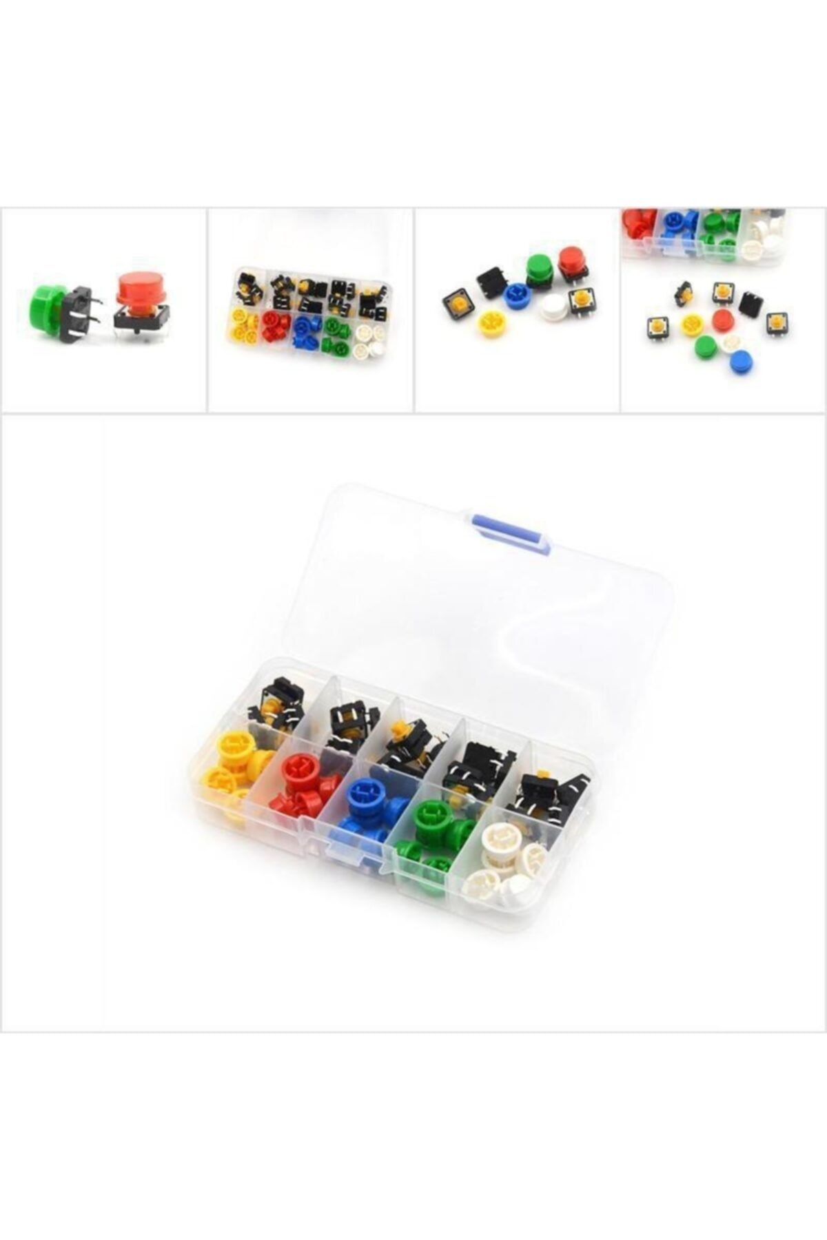 Arduino 12x12x7.3mm Push Buton Ve Kapak Seti Kutulu - Fiyatı, Yorumları