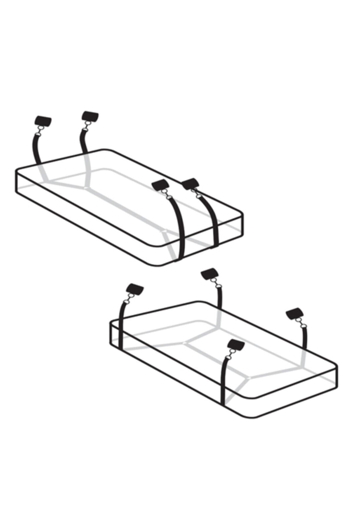 HİNTOHU Unisex Siyah Bed Binding Restraint Kit Deri Yatak Bağlama Seti ...