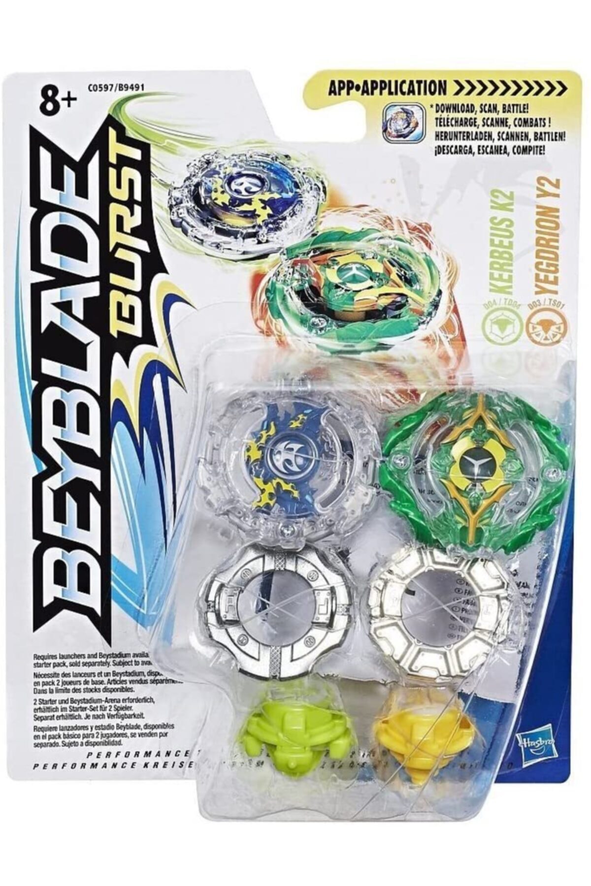 Beyblade Orijinal Kerbeus K2 Ve Yegdrion Y2 Burst 2 Li Paket - Fiyatı ...
