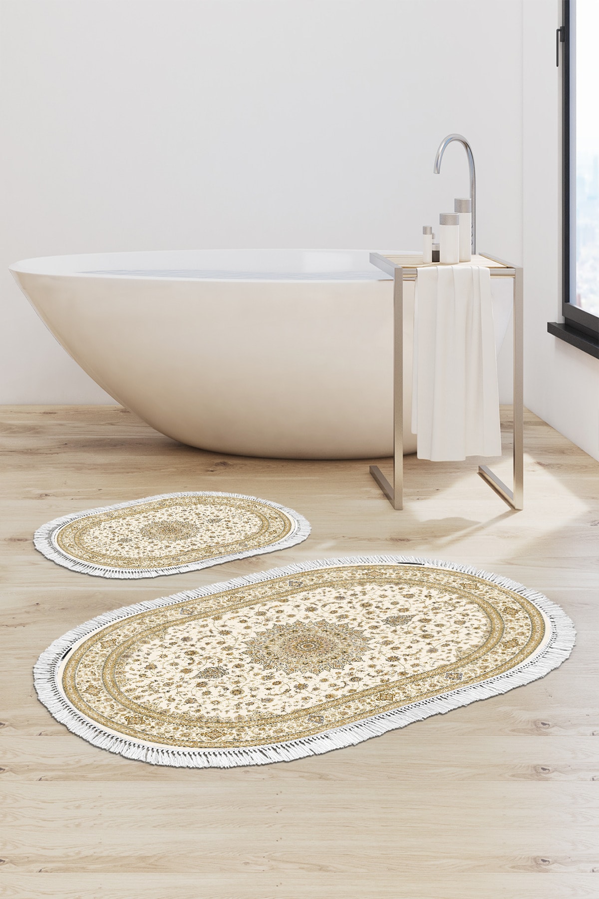 Alanur Home Eko Trend Djt 2 Li Yıkanabilir Taban Oval Banyo Paspas ...