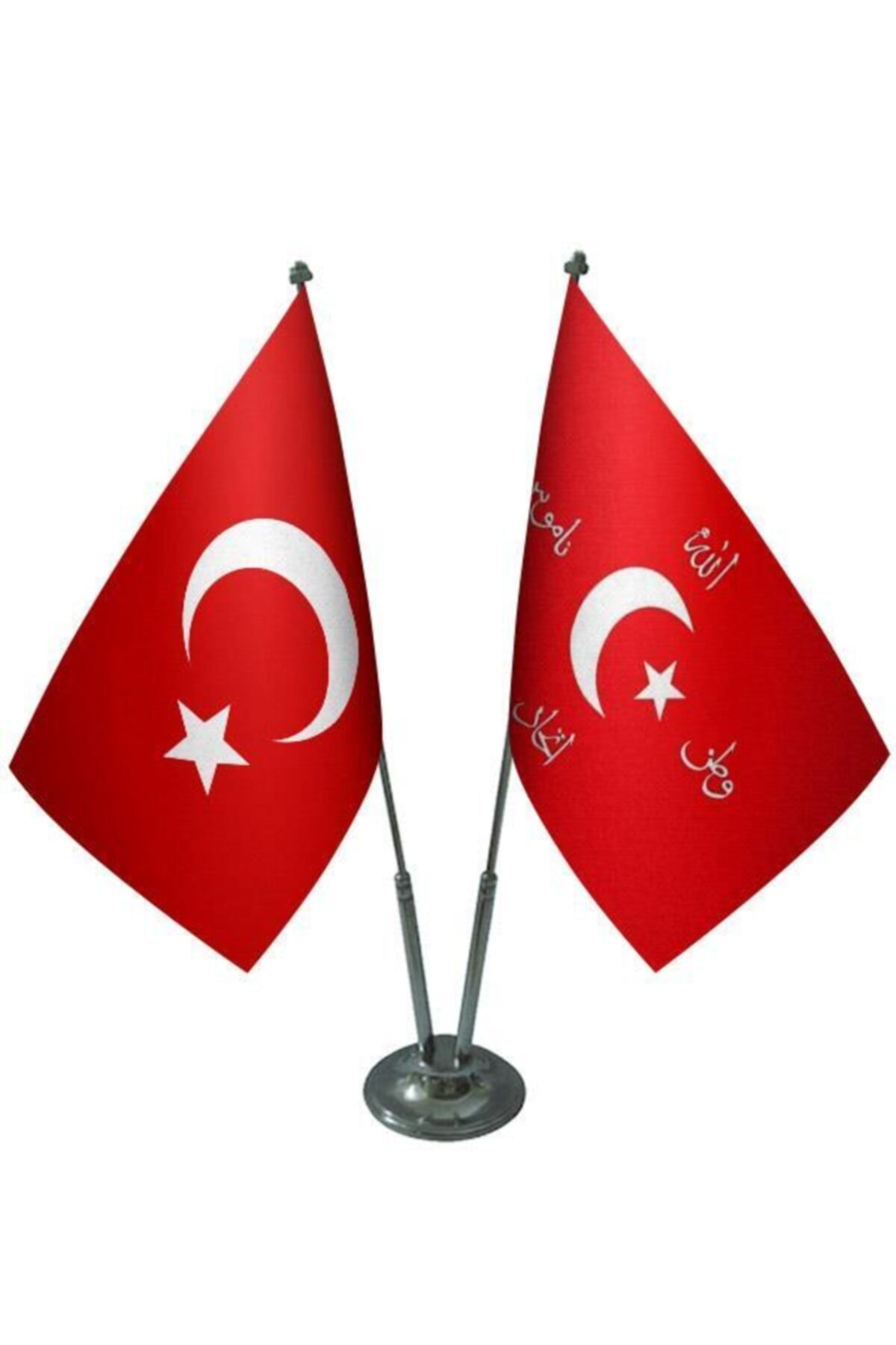 Saturn Masa Üstü Ittihat Ve Terakki Bayrağı Türk Bayrağı Ikili Krom ...