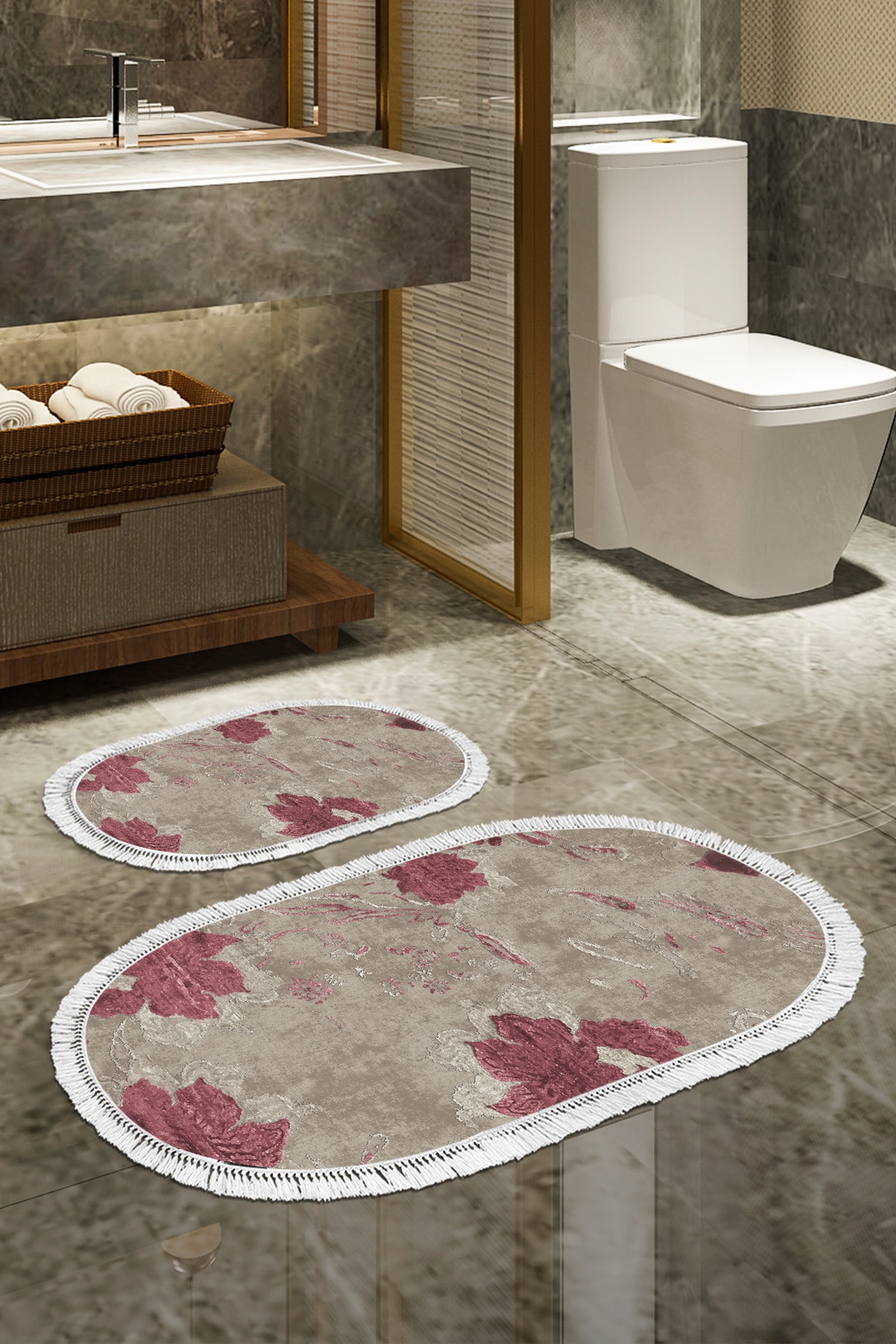 Alanur Home Eco Trend DJT 2-частова постелка за баня с овална основа ...