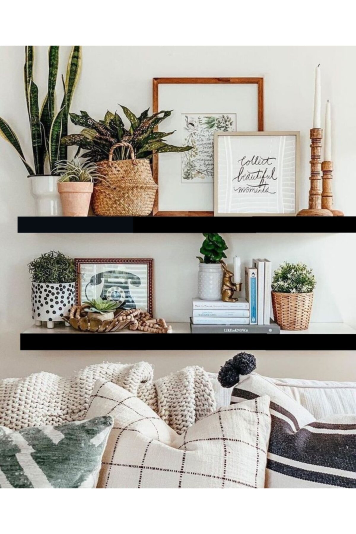 LİNDE HOME 60x17 2li Uçan Raf Seti Kütüphane Duvar Rafı - Fiyatı, Yorumları