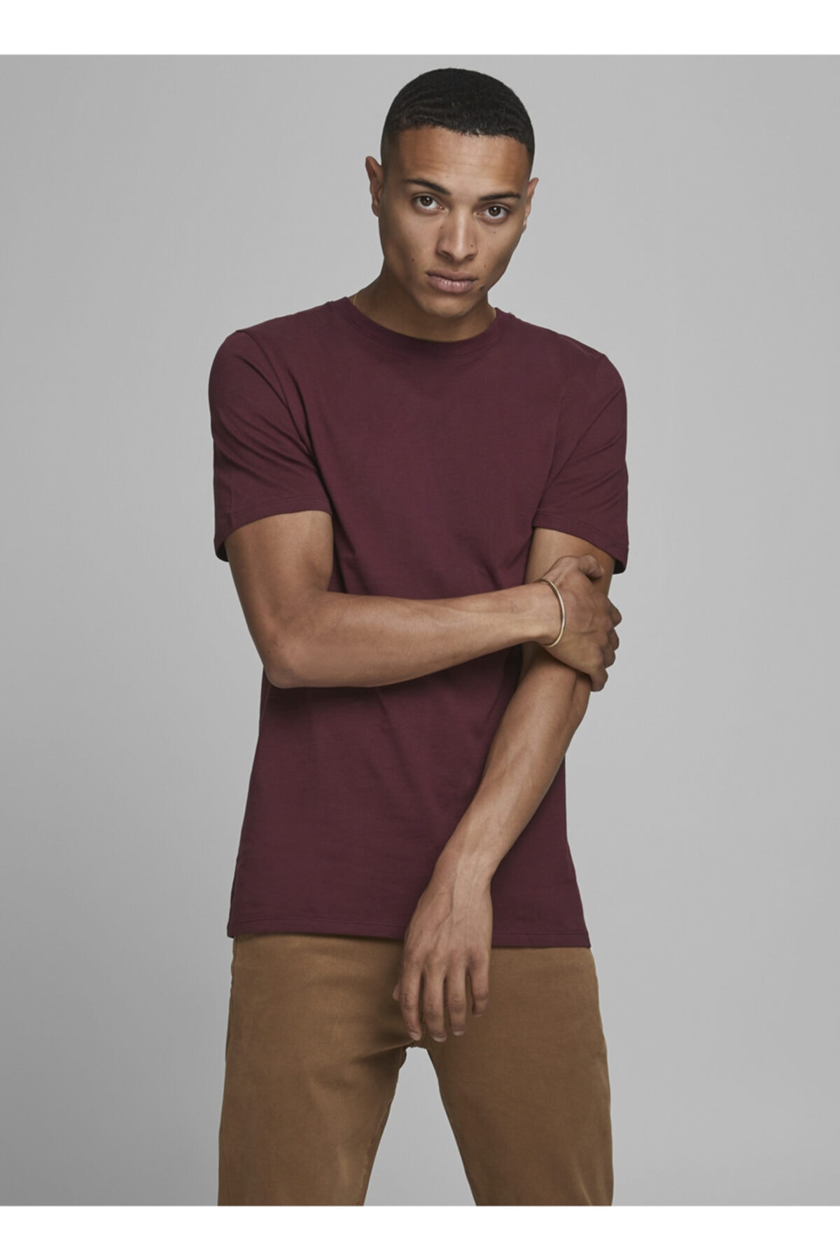 Jack & Jones 12156101 O Yaka Slim Fit Düz Bordo Erkek T-shirt - Fiyatı ...