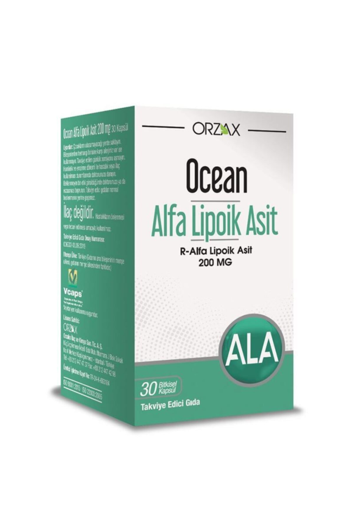 Orzax Ocean Alfa Lipoik Asit 200 Mg 30 Kapsül - Fiyatı, Yorumları