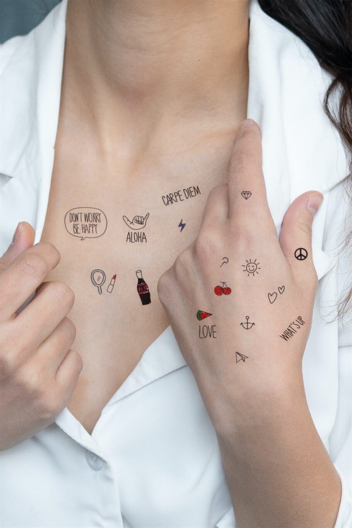 BP Tattoo Mini Ikonlar Unisex Karışık El Ve Tırnak Dövmesi Mini Boy ...