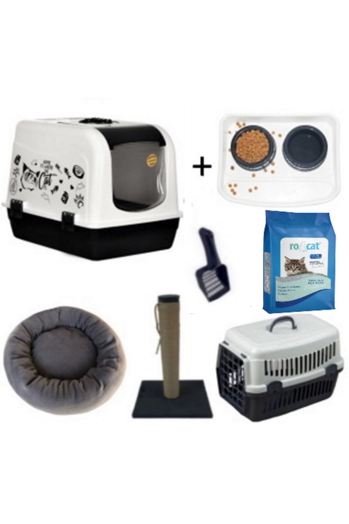 OPTİMAL Maxi Kedi Tuvalet Kabı Üsten Açılır Simit Yatak Taşıma Kabı ...