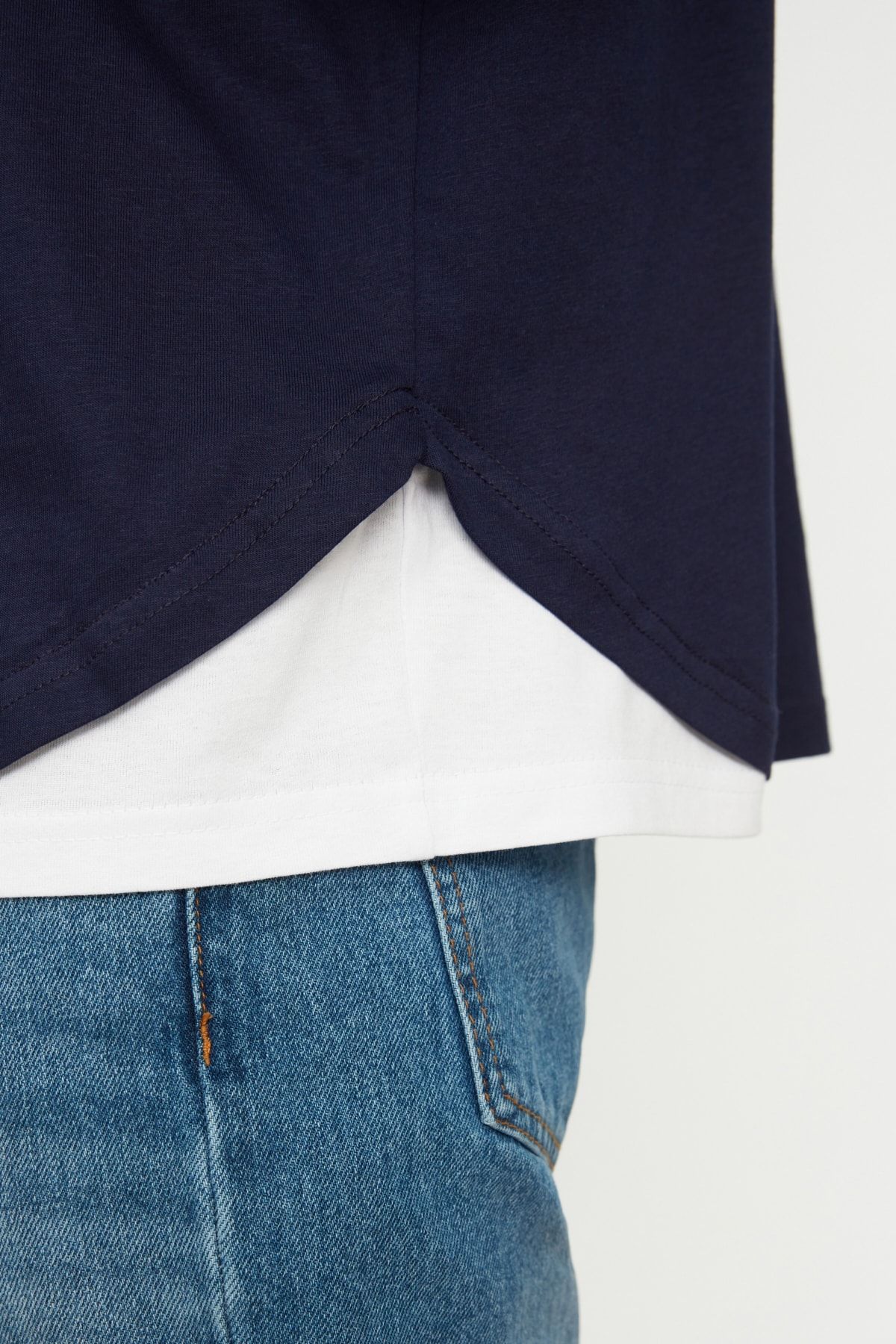 Trendyol Collection Marineblaues Herren T Shirt In Übergröße