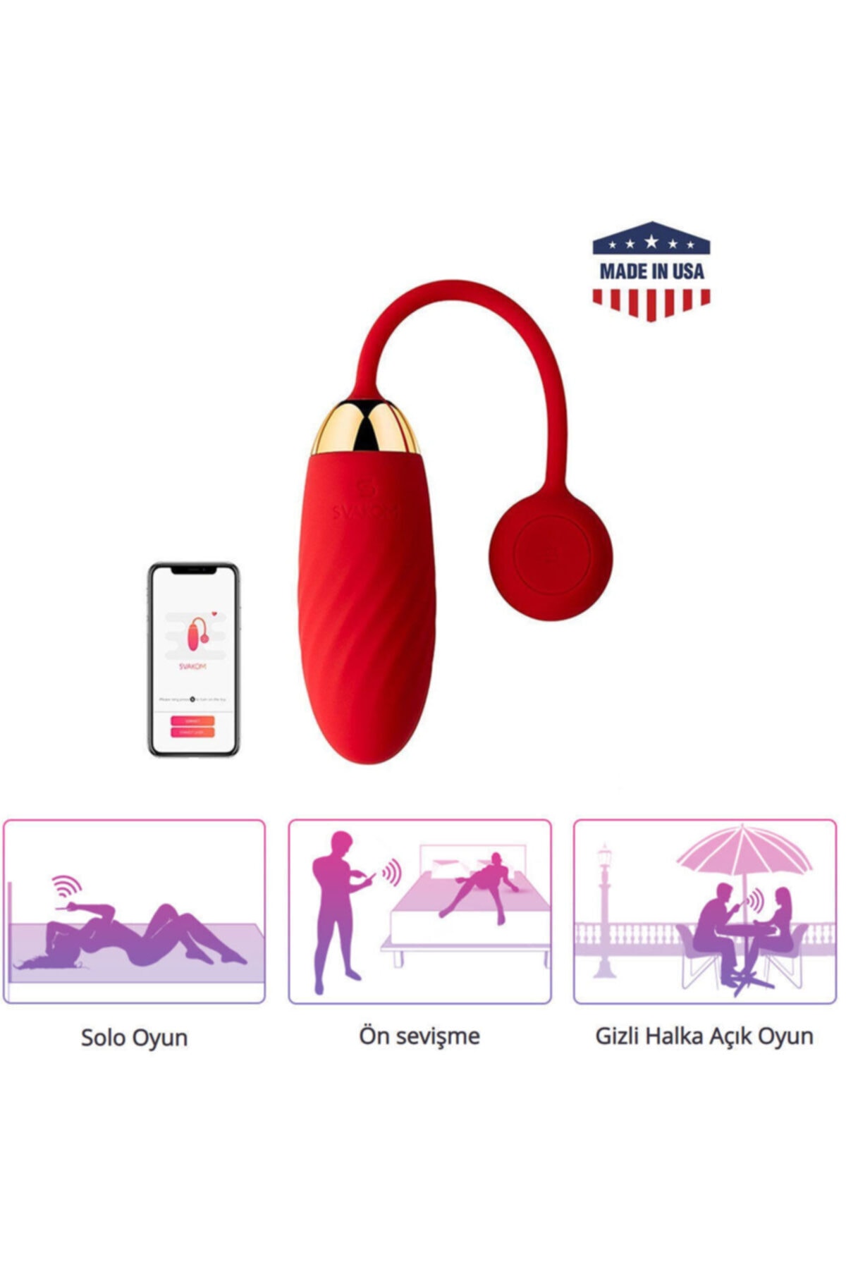 Syhsaglık Svakom Ella Vibrating Egg Telefon Kontrollü Remote Control Giyilebilir Vibratör V703 ...