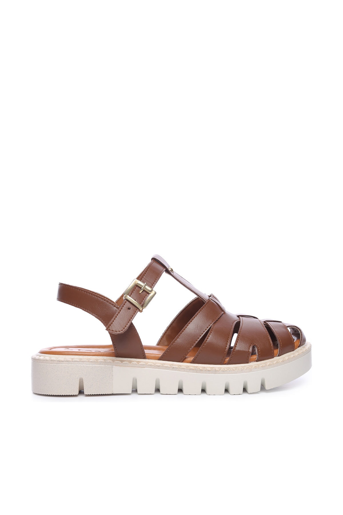 KEMAL TANCA Kahverengi Kadın Deri Sandalet Sandalet