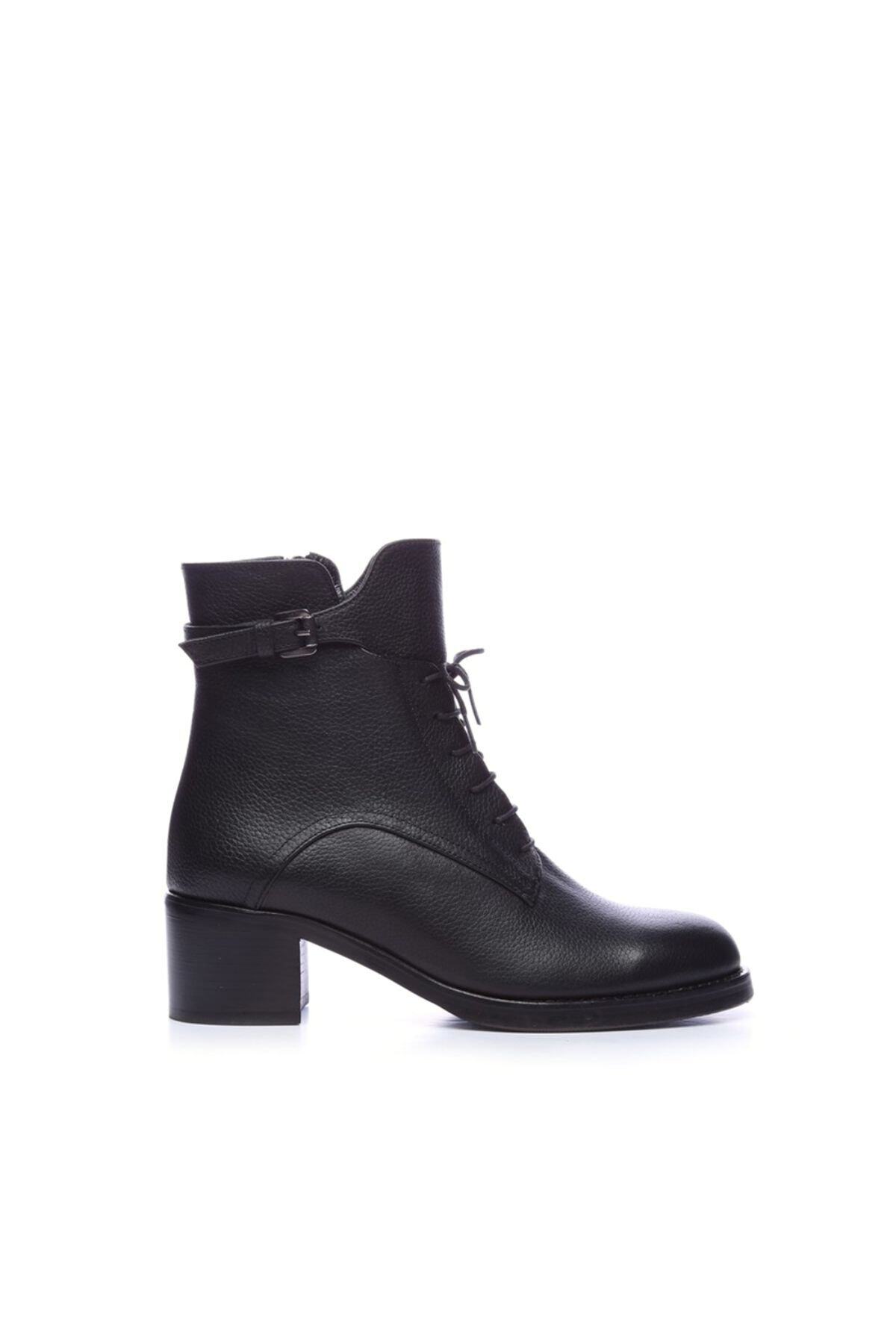KEMAL TANCA Hakiki Deri Siyah Kadın Casual Bot