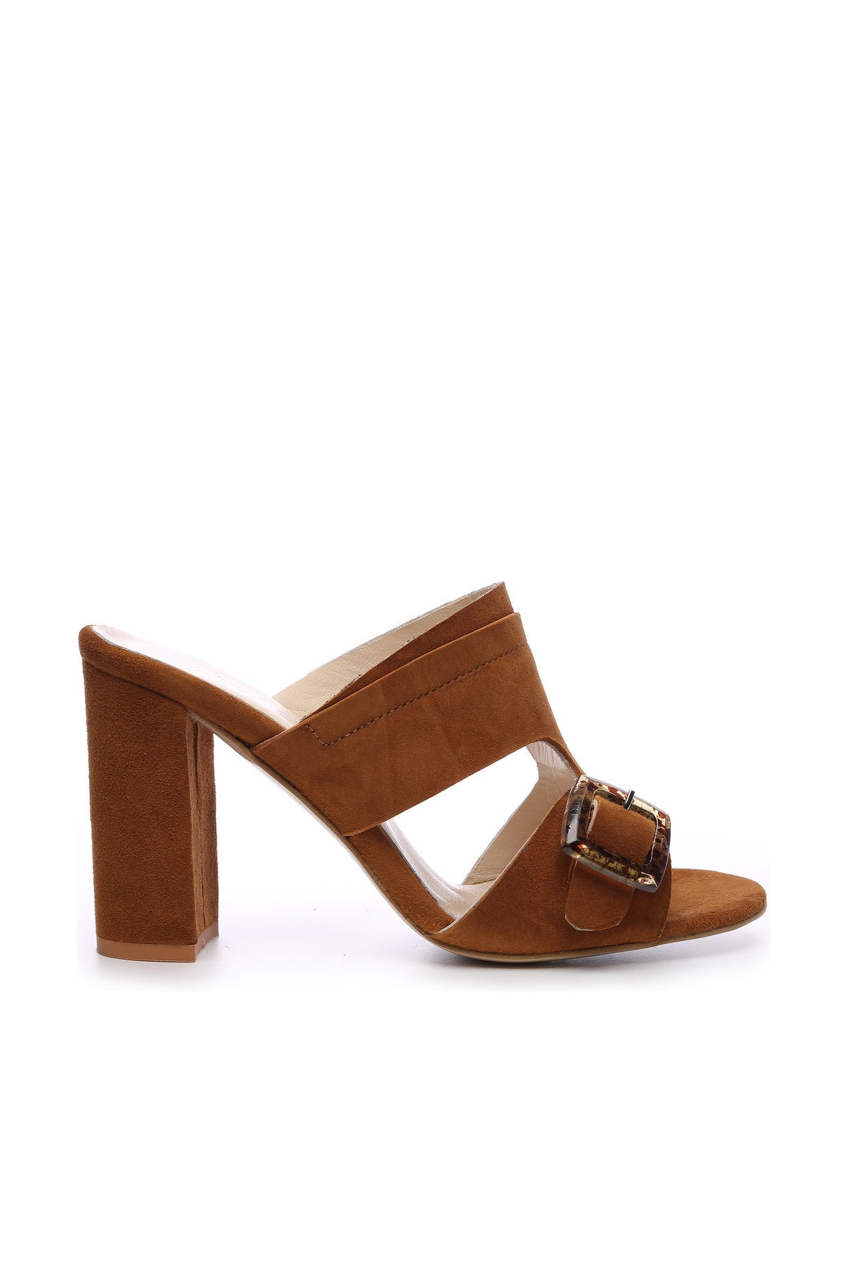 KEMAL TANCA Hakiki Deri Kahverengi Kadın Topuklu & Stiletto Terlik