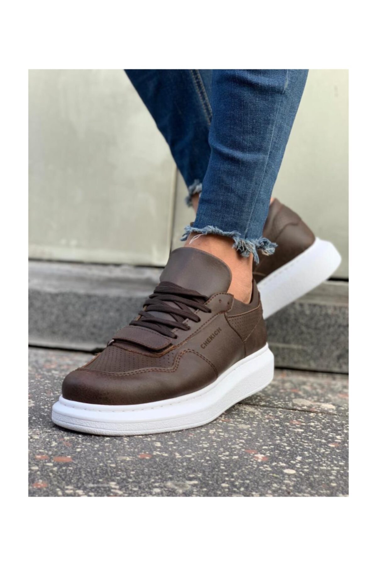 Chekich Erkek Kahve Beyaz Taban Ayakkabı Chekich Erkek Kahve Beyaz Taban Ayakkabı