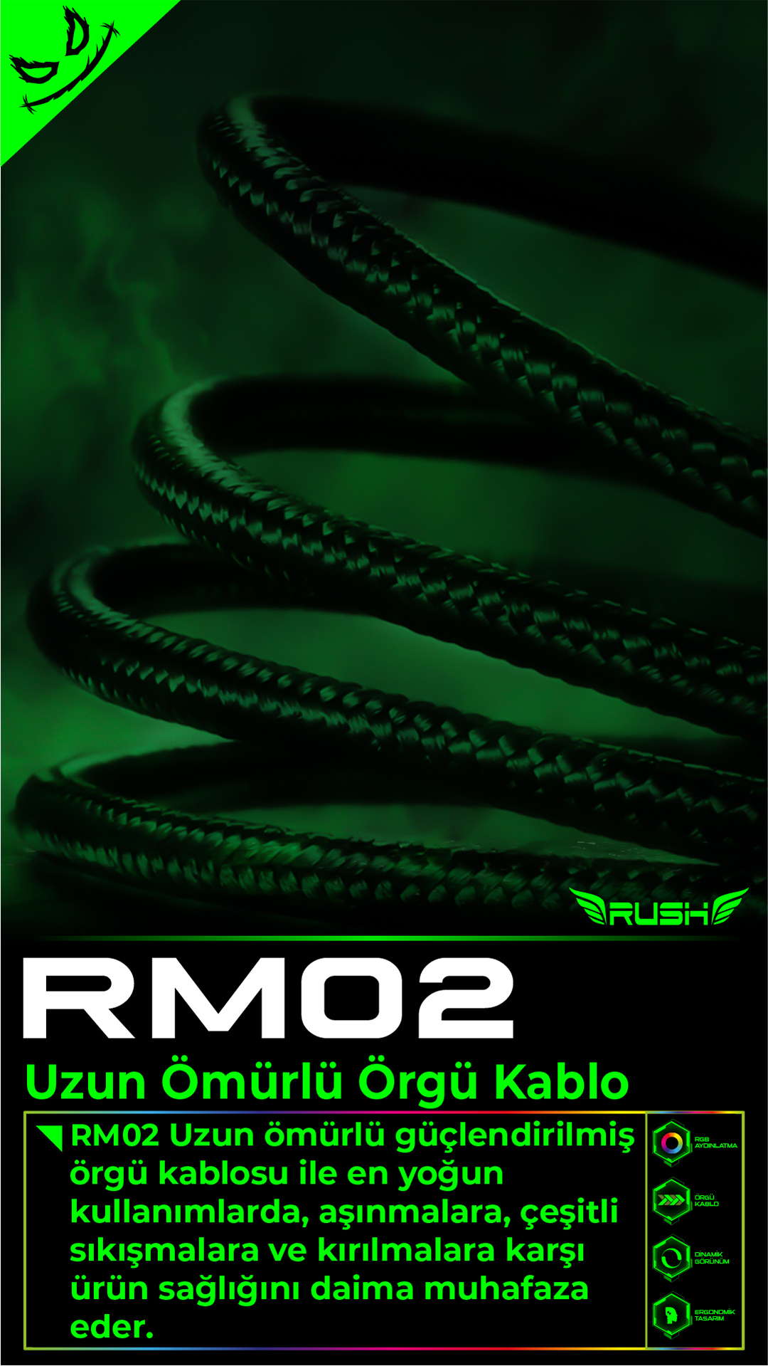 Rush Rm02 Rgb Aydınlatmalı 1600 Dpı Gaming Oyuncu Mouse - Fiyatı, Yorumları