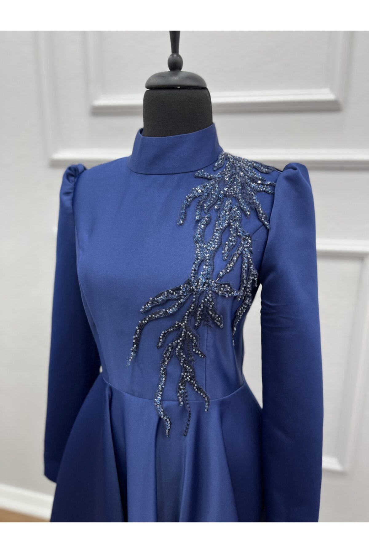 sade abiye Sade Nakışlı Saten Lacivert Tesettür Abiye Fiyatı, Yorumları ...