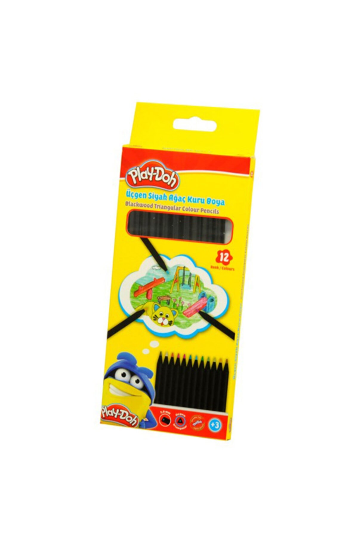 Play Doh Playdoh Play-ku025 Kuru Boya Kalemi 12 Renk Mtlk. Siyah Lata ...