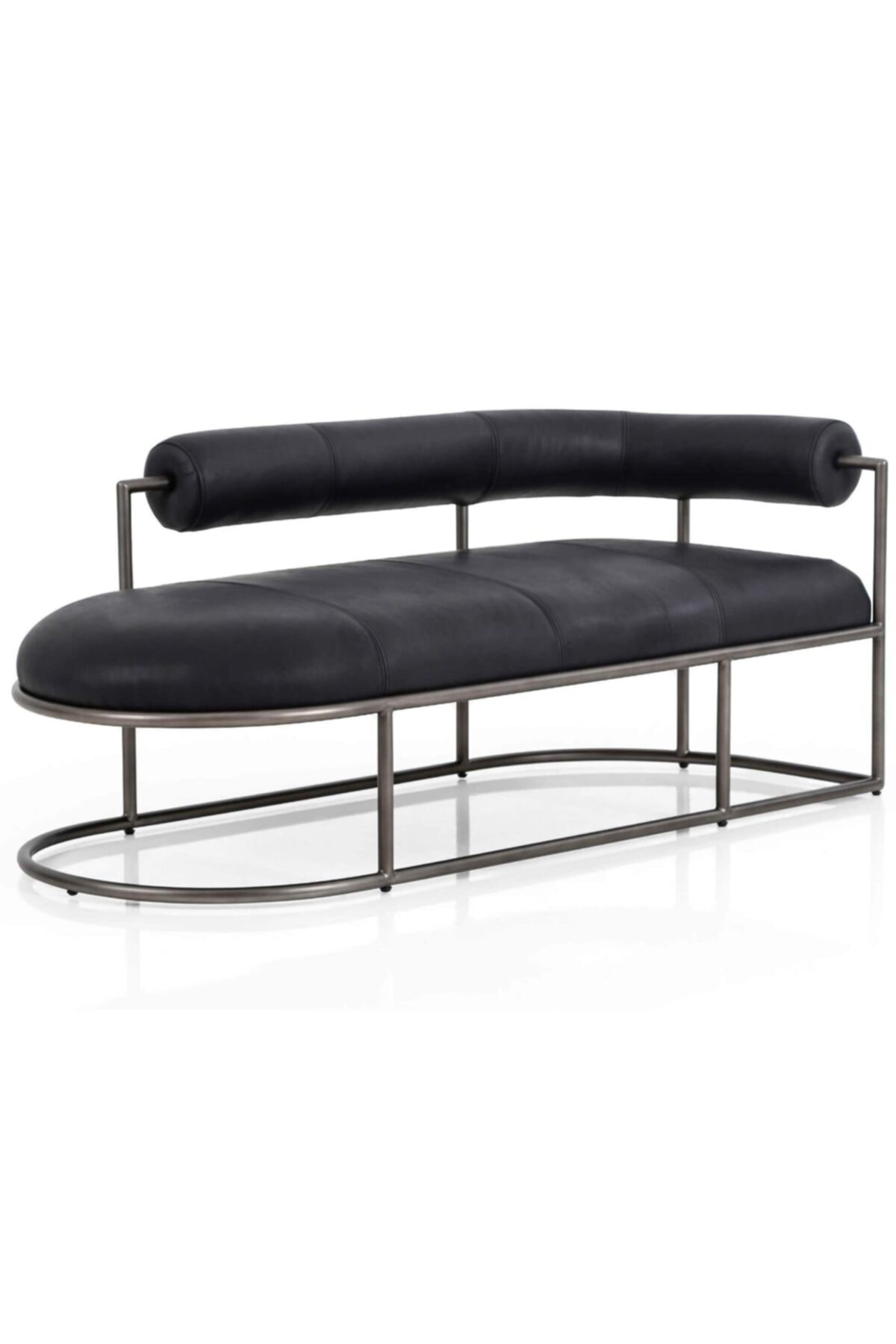 Passion Lingua Modern Divan Suni Deri Yatak Ucu Oturma Bankı Makyaj ...