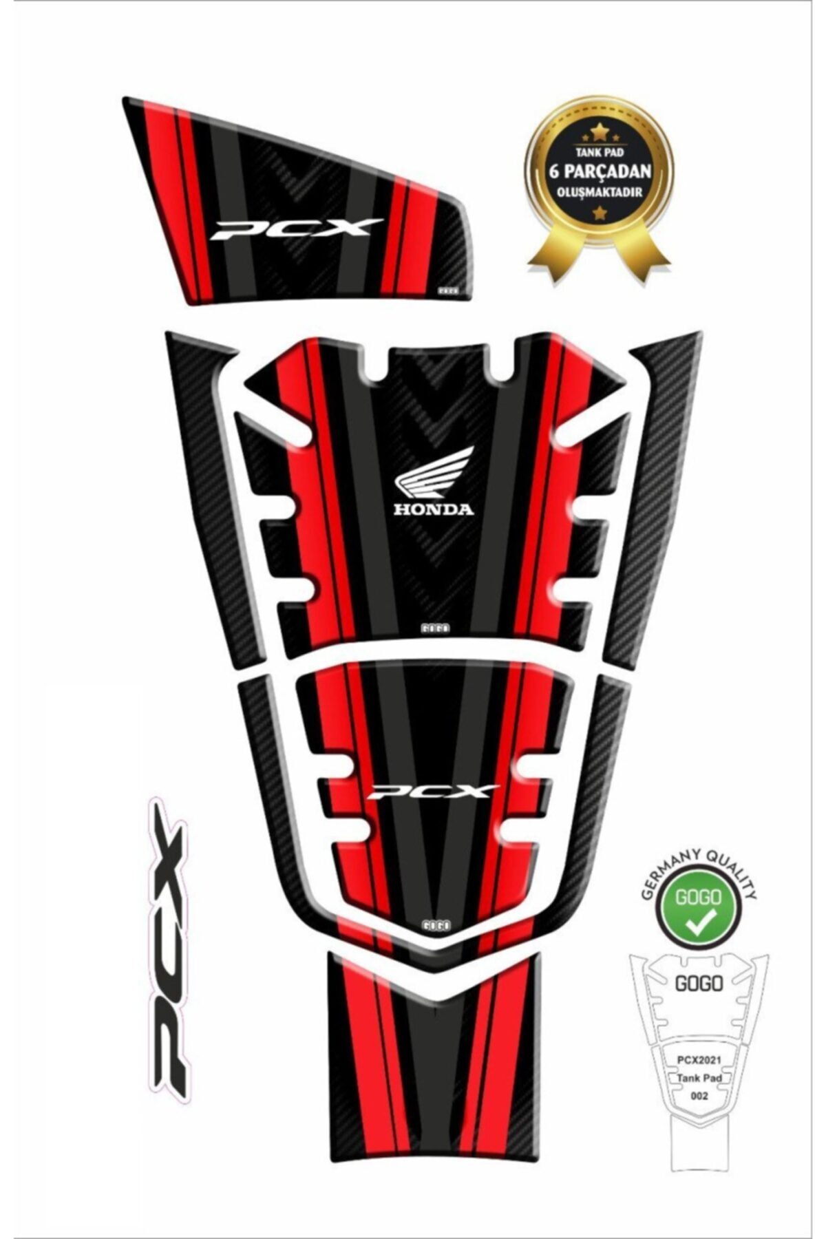 Genel Markalar Honda Pcx 125 Tank Pad 2021 Model 002 7 Parça Sticker ...