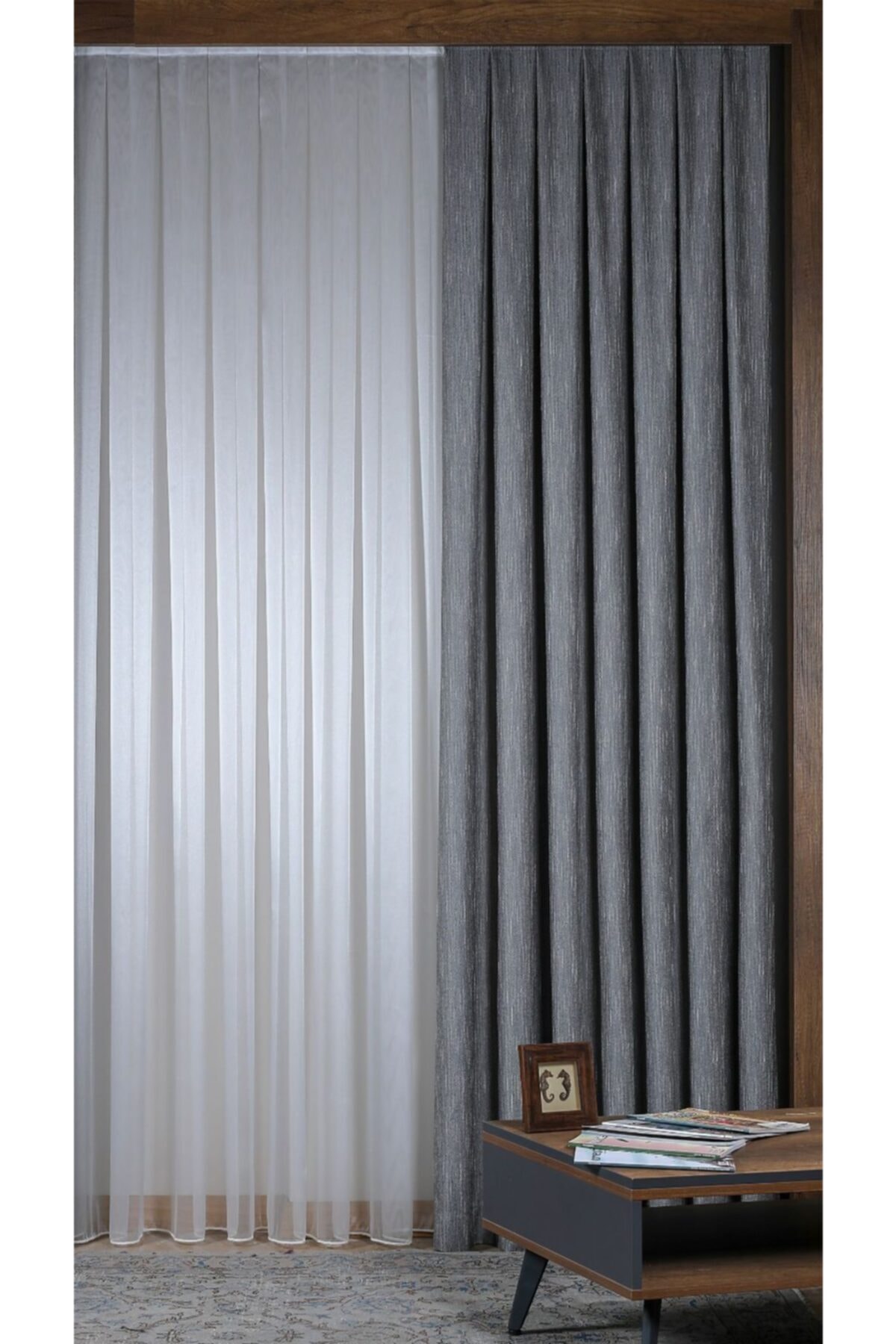 VANESSA PERDE Tamamen Düz Naturel Tül Desensiz Kalın Doku Kırışmaz Ekru ...