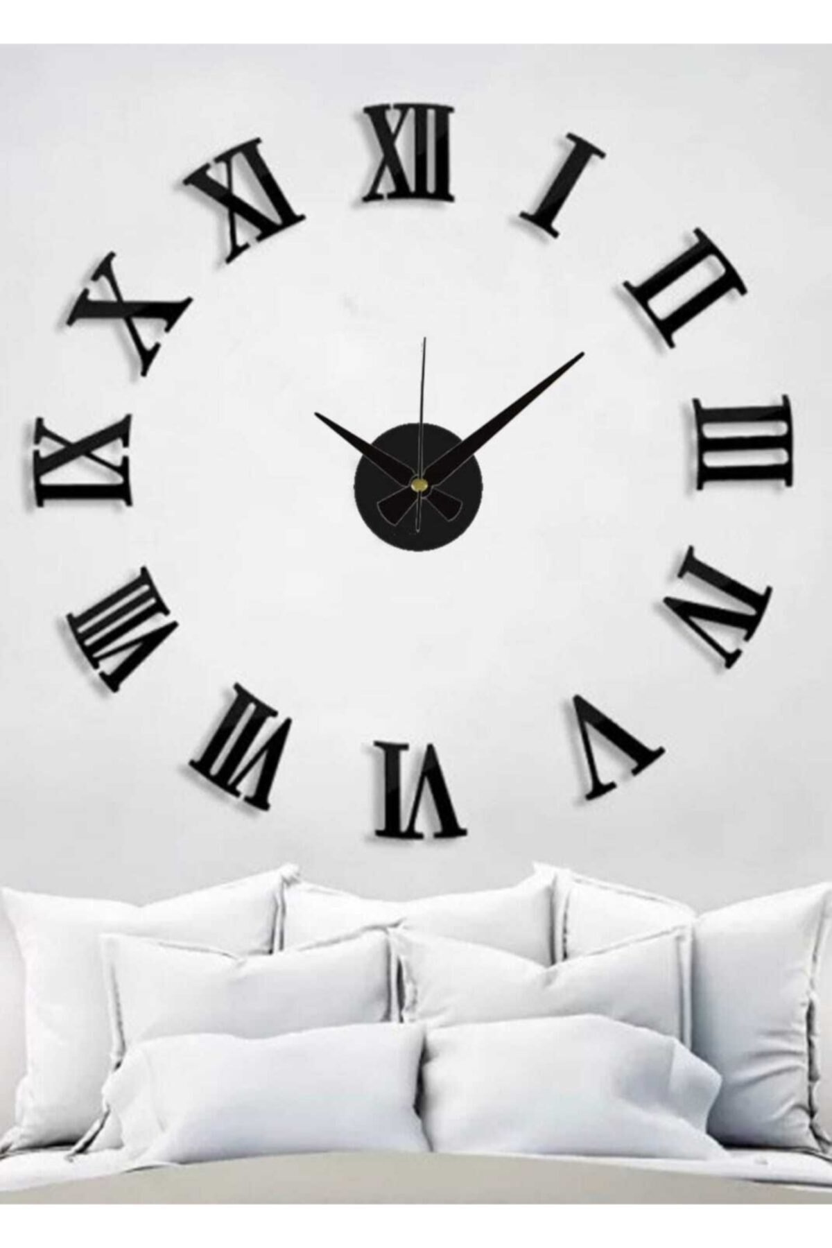 KEMSON Italy Desing 3d Siyah Büyük Boy Rom Rakamlı Yapışkanlı Duvar ...