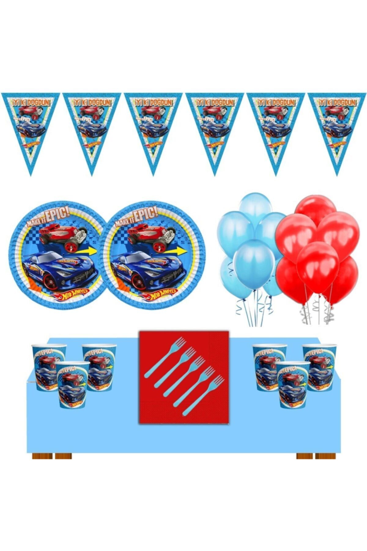 Parti Furyası Hot Wheels Doğum Günü 24 Kisilik Hot Wheels Parti ...