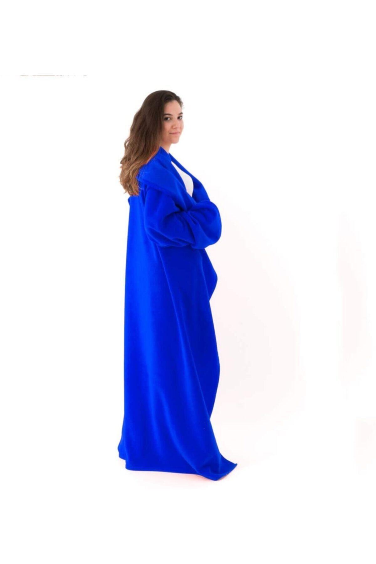 Genel Markalar Giyilebilir Mavi Battaniye Giyilebilen Kollu Polar Battaniye Tek Kişilik Tv ...