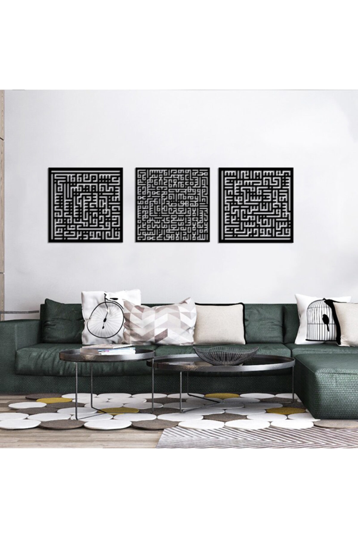 Genel Markalar Kufi 3’lü Set Ayet-el Kursi /nas/felak Metal Tablo - Islami Duvar Dekoru - Fiyatı ...
