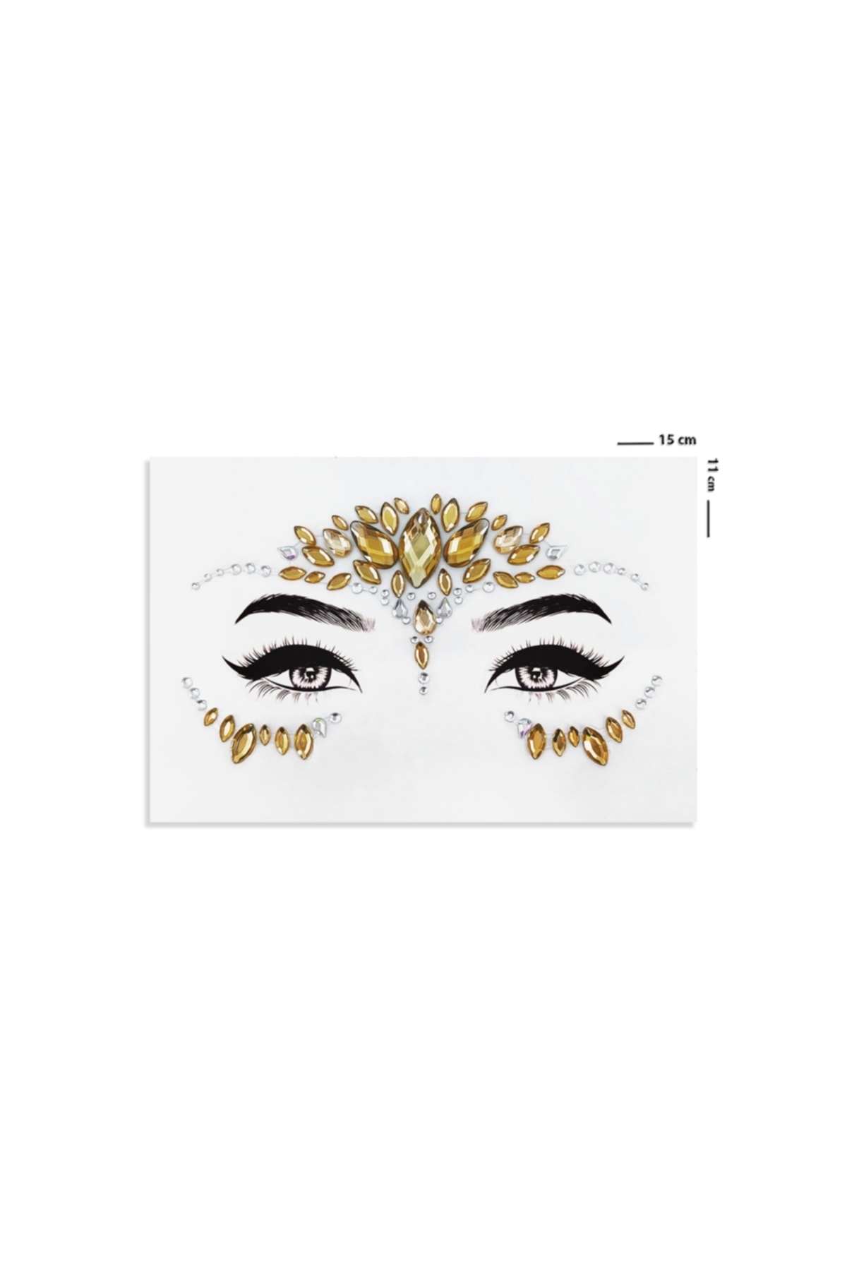 BP Tattoo Gold Renkli Kendinden Yapışkanlı Kristal Yüz Taşı Face ...