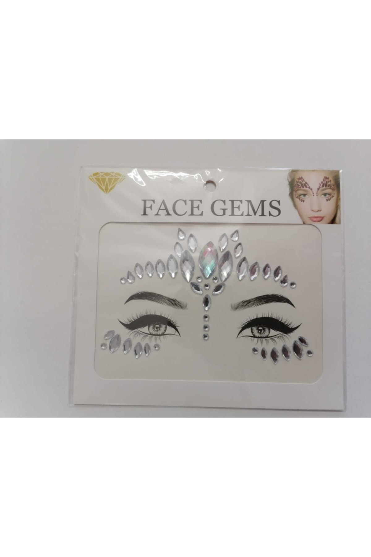 Enhavalı Gold Kendinden Yapışkanlı Yüz Taşı Sticker Face Gems Model1 ...