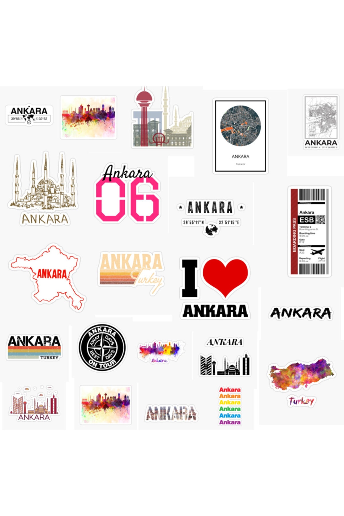 MiniPera Ankara20'li Şehir Özel Tasarım Sticker Seti Fiyatı, Yorumları ...