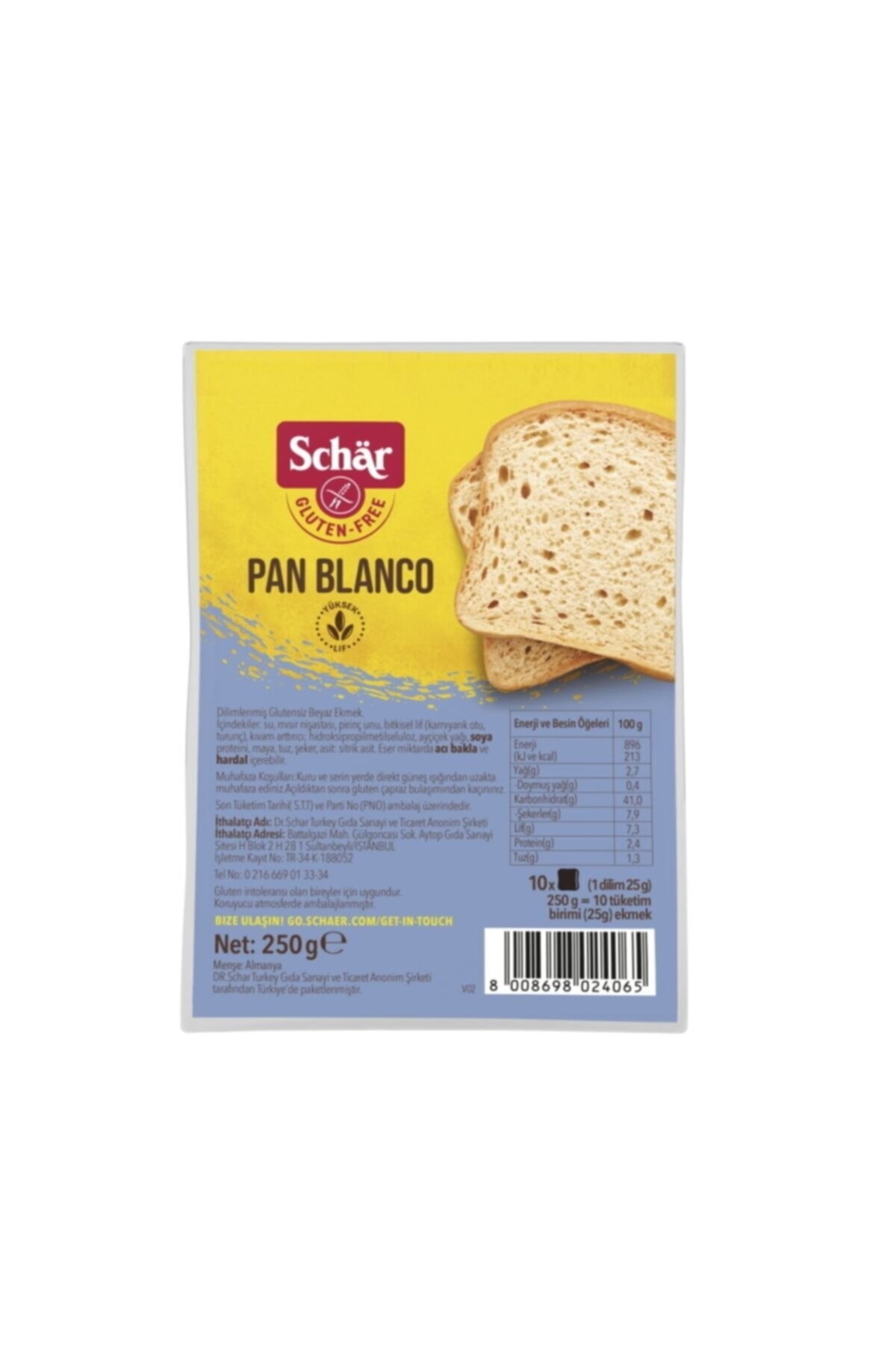 Schar Pan Blanco Dilimli Ekmek 250 Gr.(8 Adet) Fiyatı, Yorumları - TRENDYOL