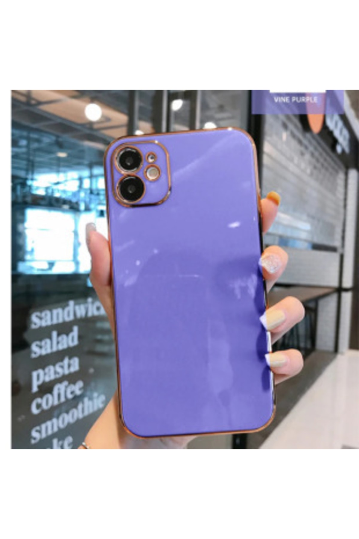 Vip Case Iphone 11 Parlak Kenarlı Gold Detaylı Soft Bark Kılıf (12 ...